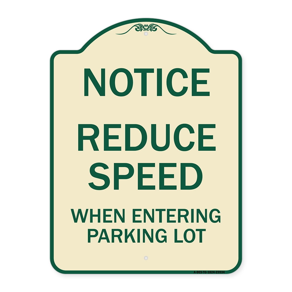 SignMission Designer Series Sign - Notice - Reduce Speed When Entering ...