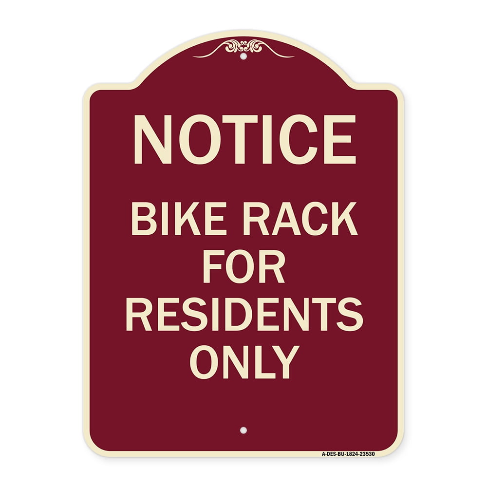 SignMission Designer Series Sign - Notice Sign Bike Rack for Residents ...