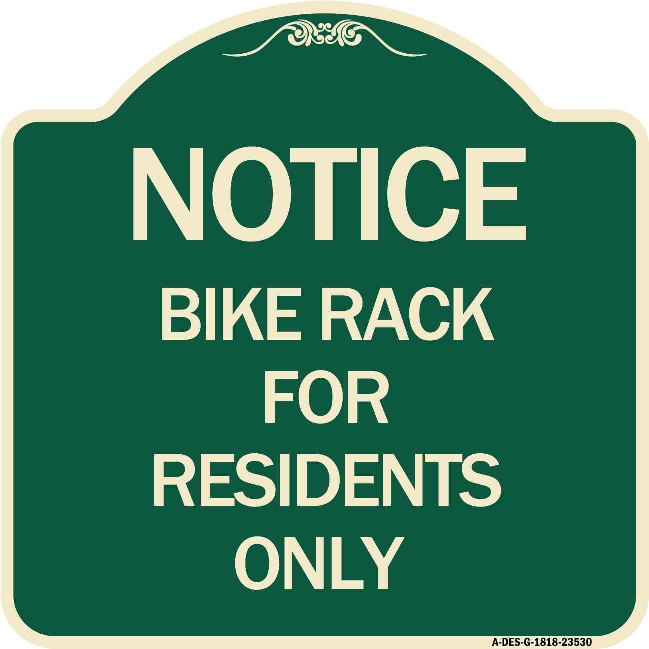 SignMission Designer Series Sign - Notice Sign Bike Rack for Residents ...