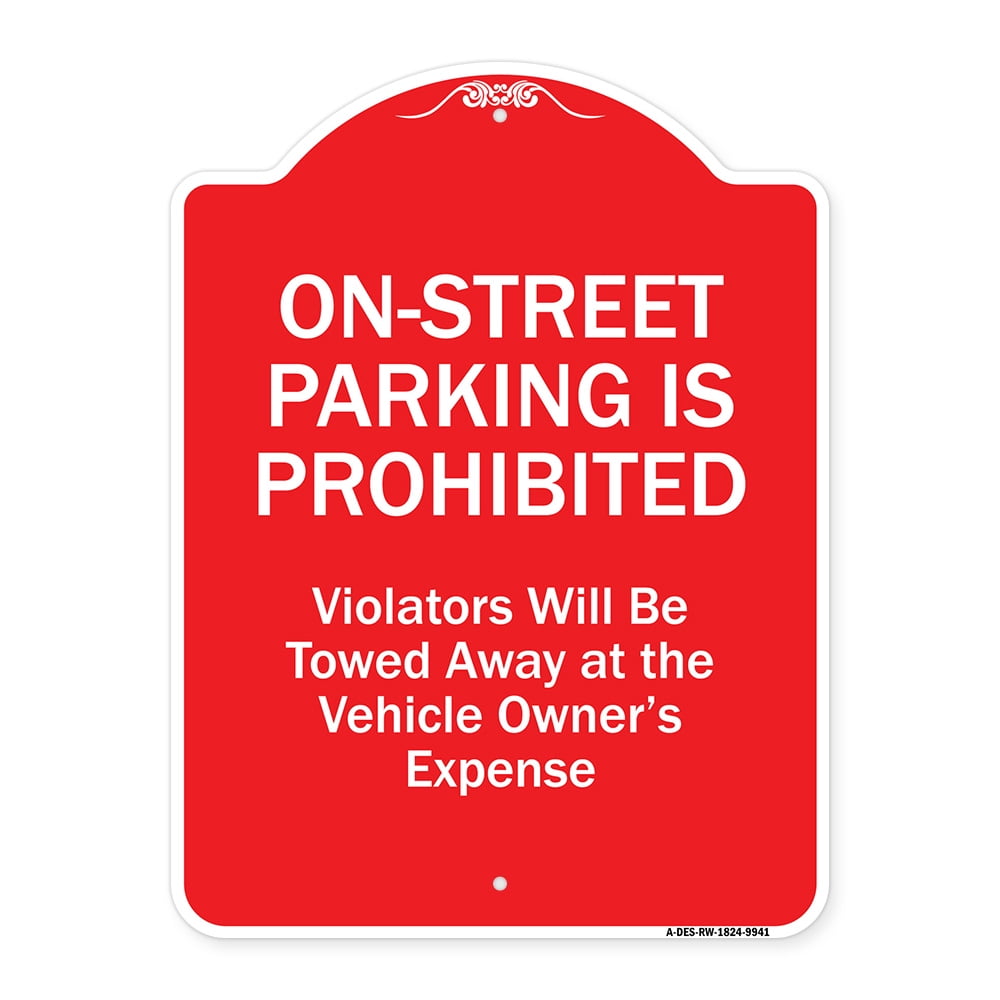 SignMission Designer Series Sign - On-street Parking Prohibited ...