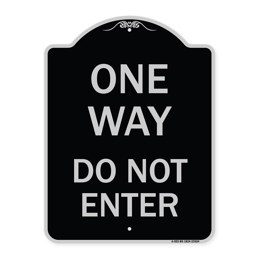 SignMission Designer Series Sign - One Way Do Not Enter | Black ...