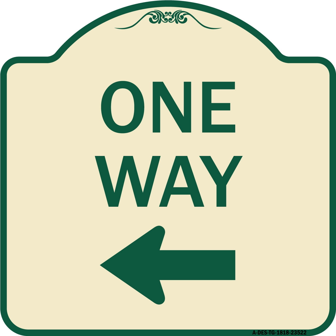 SignMission Designer Series Sign - One Way Sign (Left Arrow) | Tan ...