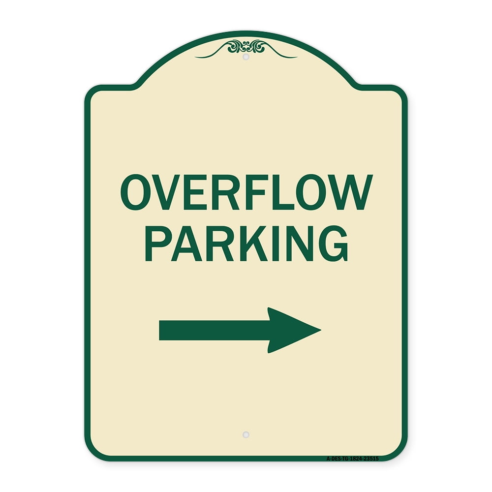 SignMission Designer Series Sign - Overflow Parking with Right Arrow ...