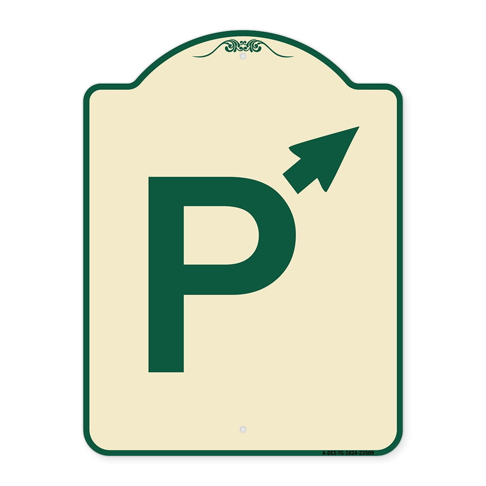 SignMission Designer Series Sign - P Symbol (With Up Arrow Pointing ...
