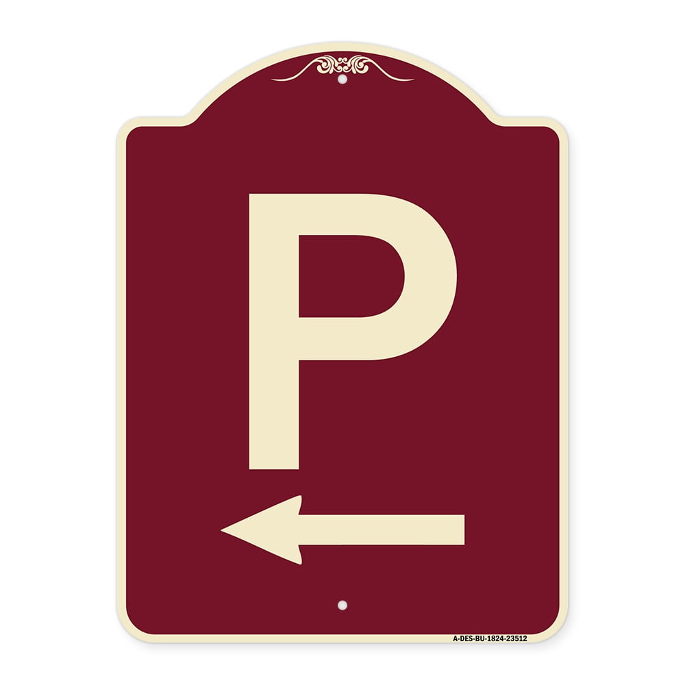 SignMission Designer Series Sign - P Symbol (With Left Arrow ...