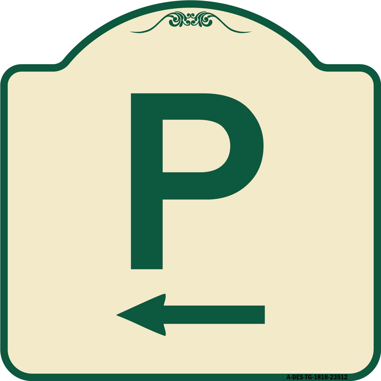 SignMission Designer Series Sign - P Symbol (With Left Arrow) | Tan ...