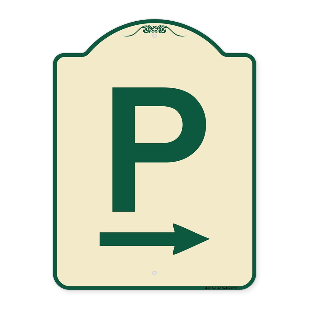 SignMission Designer Series Sign - P Symbol (With Right Arrow) | Tan ...
