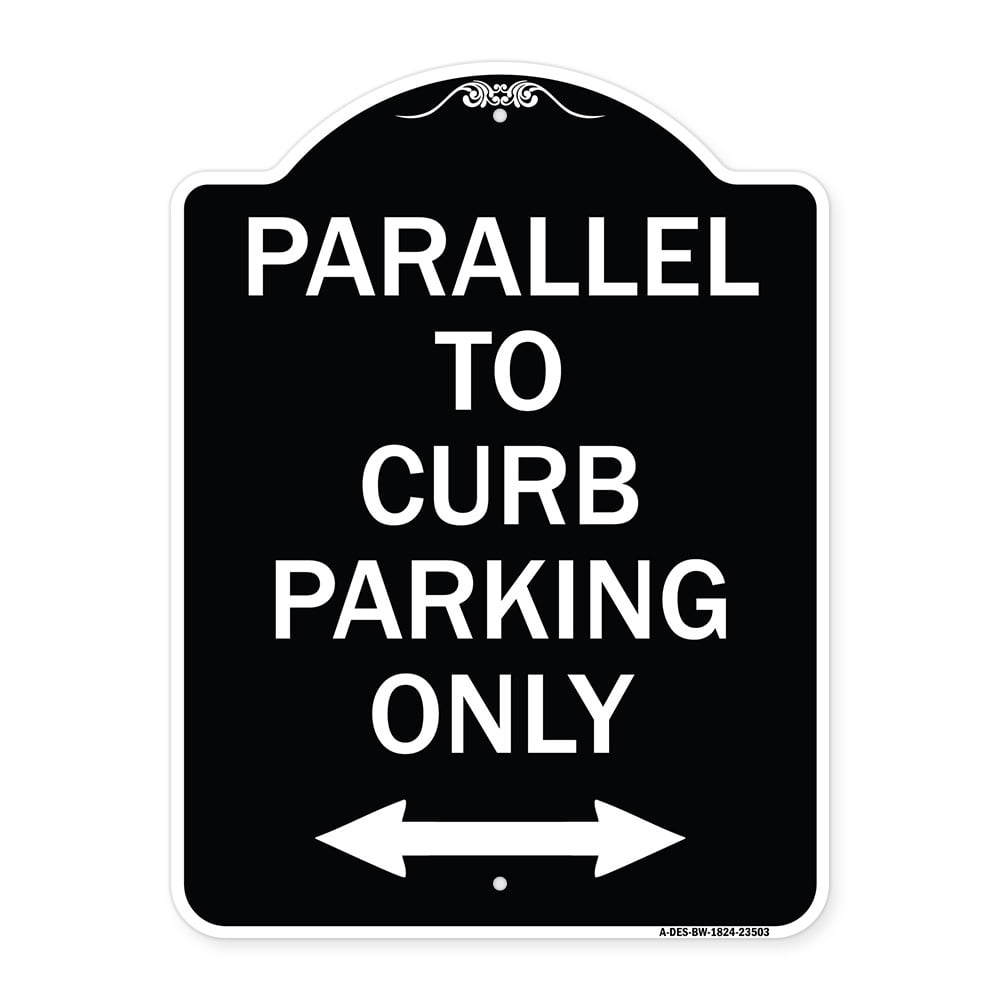 SignMission Designer Series Sign - Parallel to Curb Parking Only with ...
