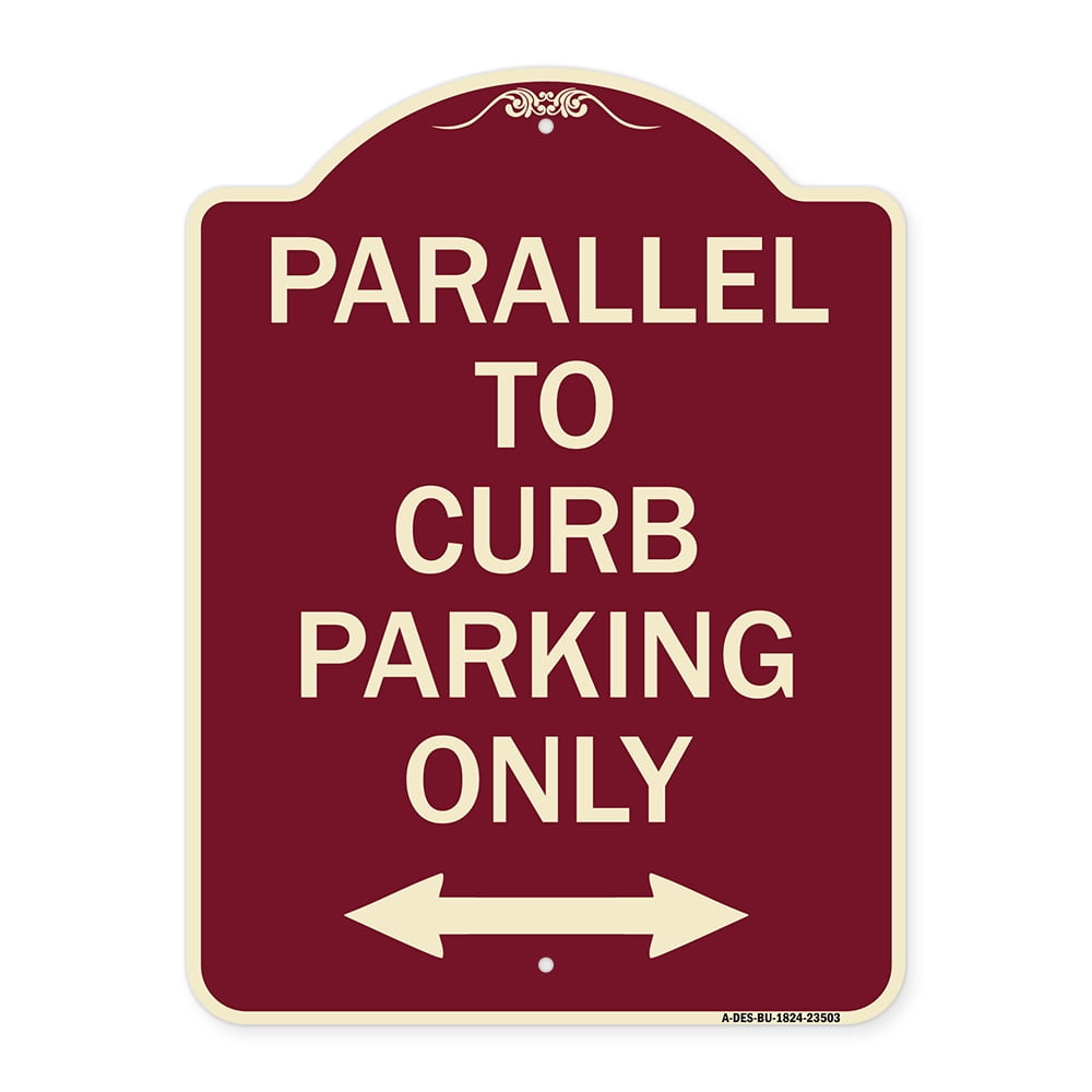 SignMission Designer Series Sign - Parallel to Curb Parking Only with ...