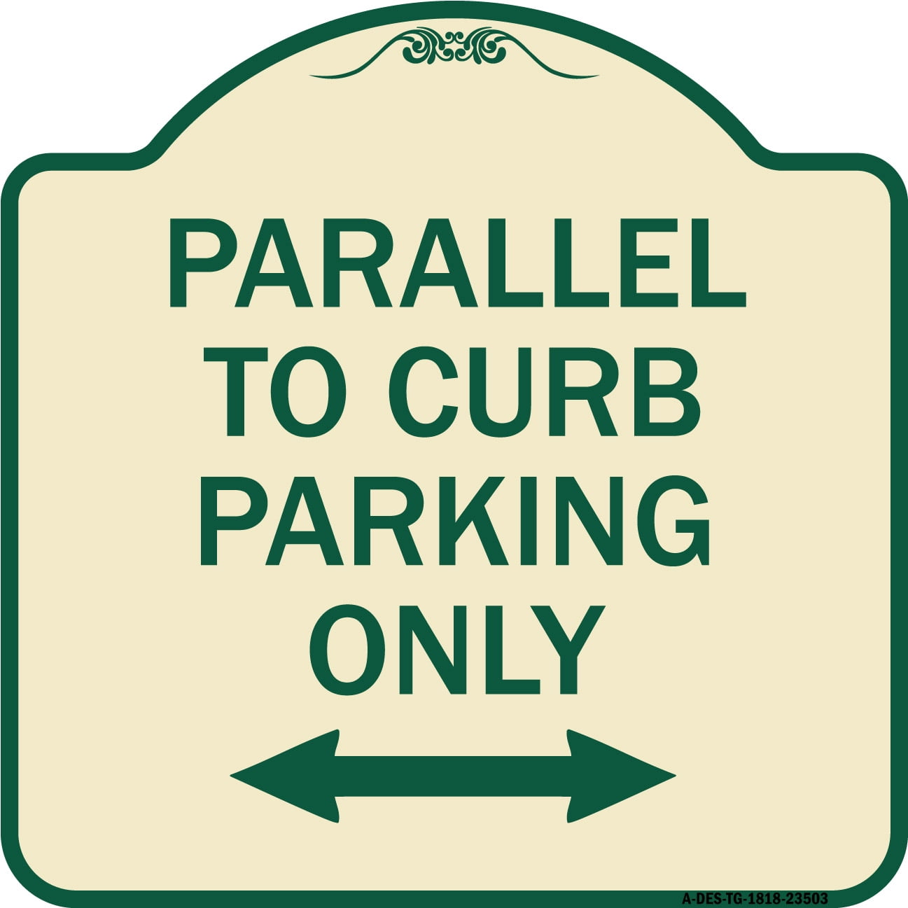 SignMission Designer Series Sign - Parallel to Curb Parking Only with ...