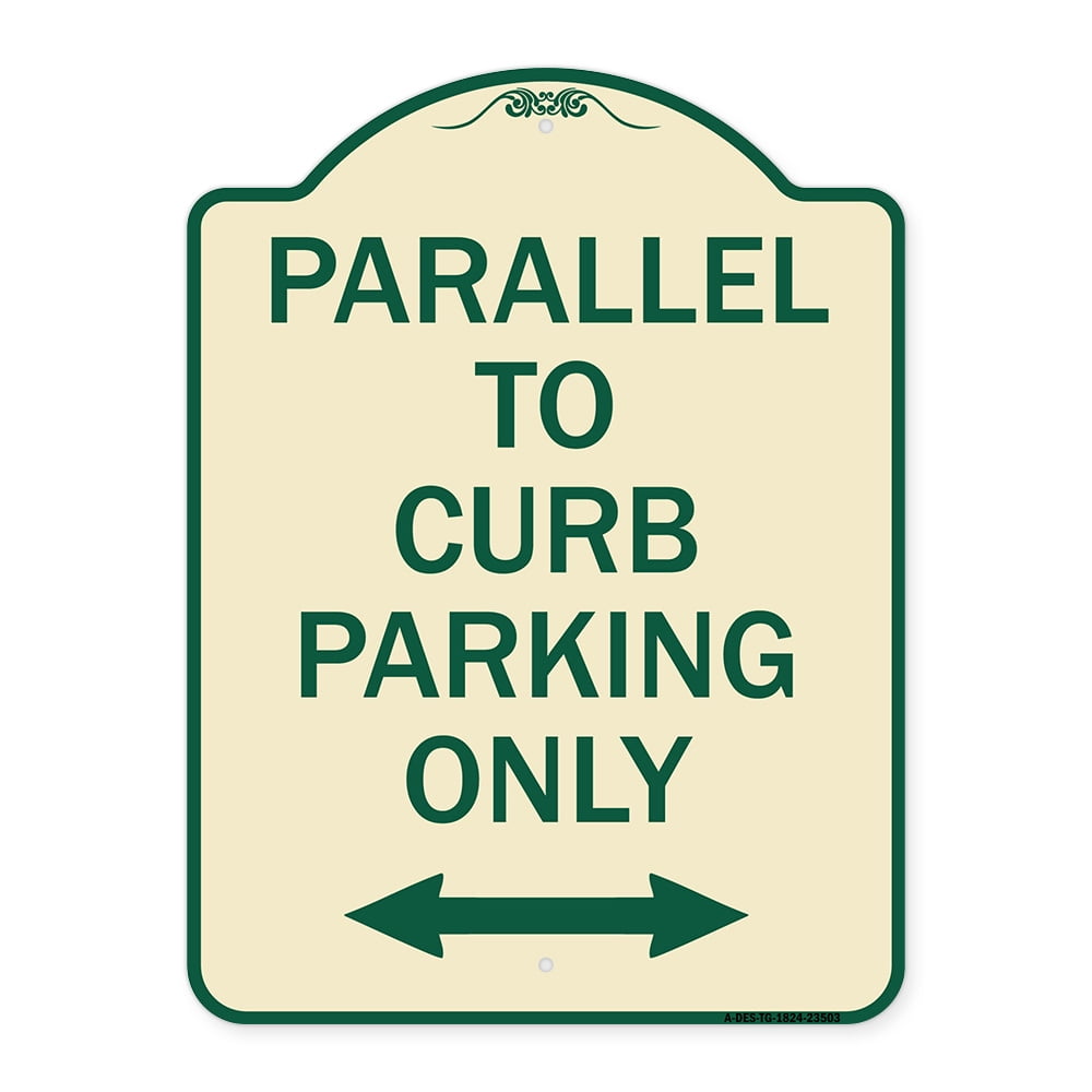 SignMission Designer Series Sign - Parallel to Curb Parking Only with ...