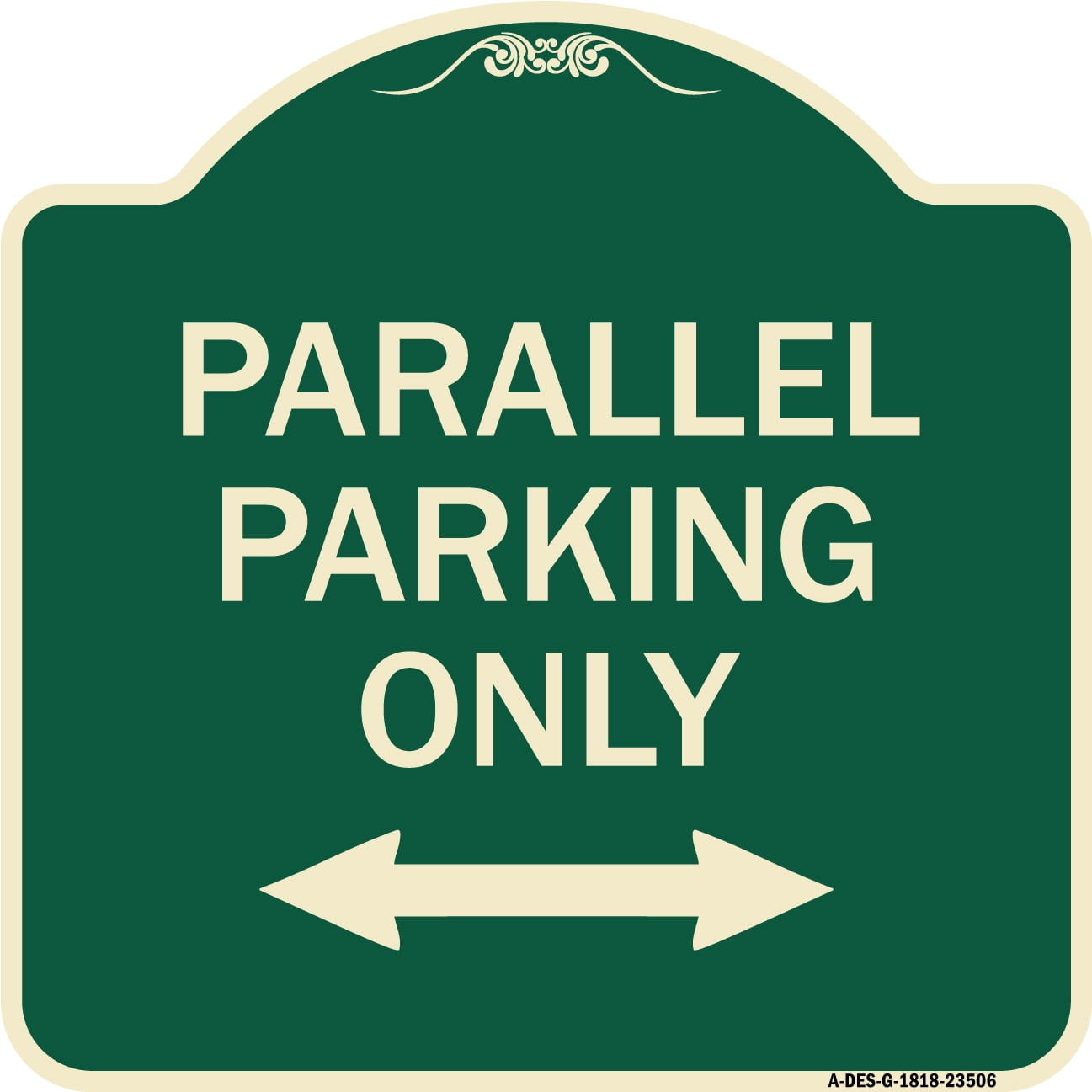 SignMission Designer Series Sign - Parallel Parking Only with ...