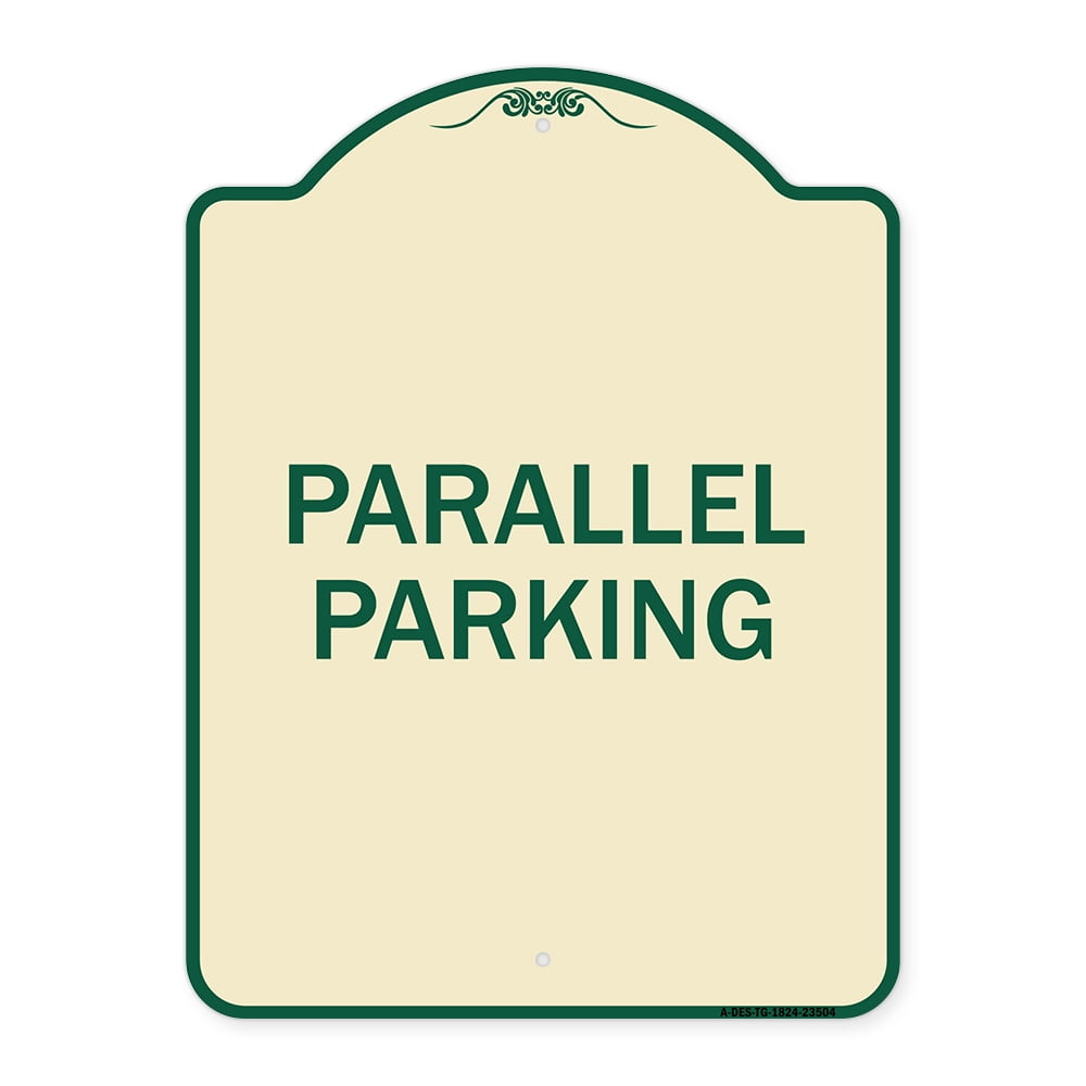 SignMission Designer Series Sign - Parallel Parking | Tan & Green 18" x ...