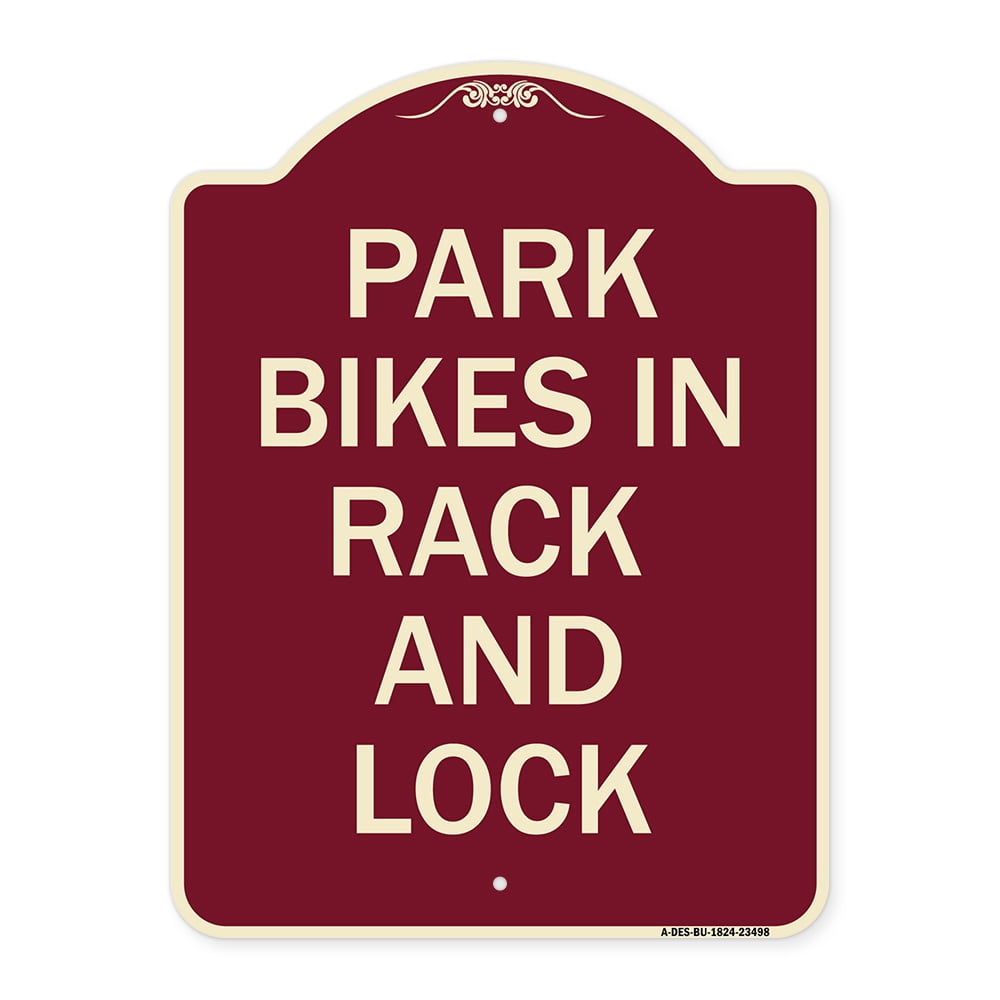 SignMission Designer Series Sign - Park All Bikes in Rack and Lock Sign ...