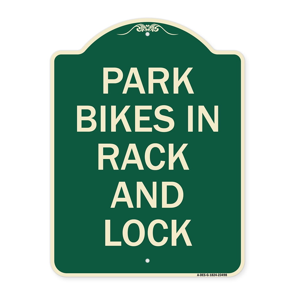 SignMission Designer Series Sign - Park All Bikes in Rack and Lock Sign ...