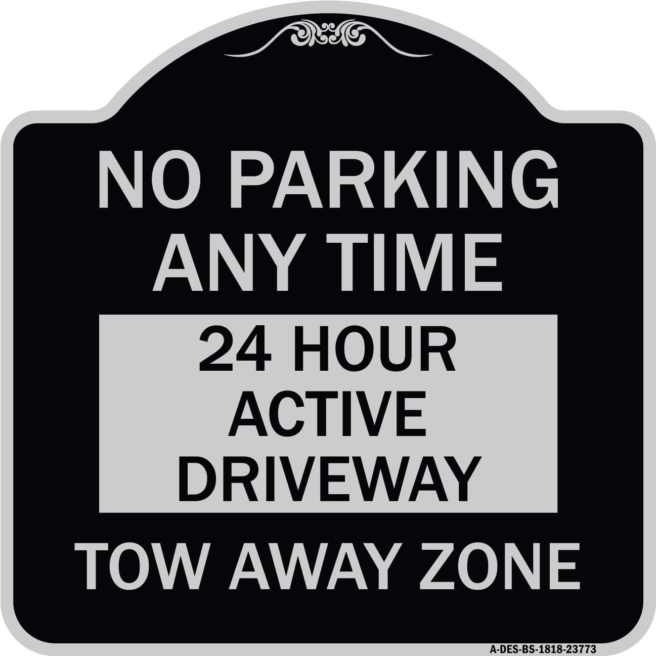 SignMission Designer Series Sign - No Parking Anytime 24 Hour Active ...