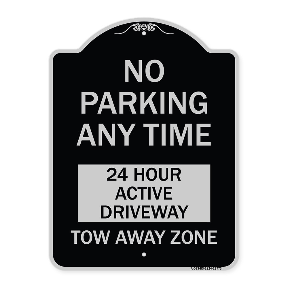 SignMission Designer Series Sign - No Parking Anytime 24 Hour Active ...