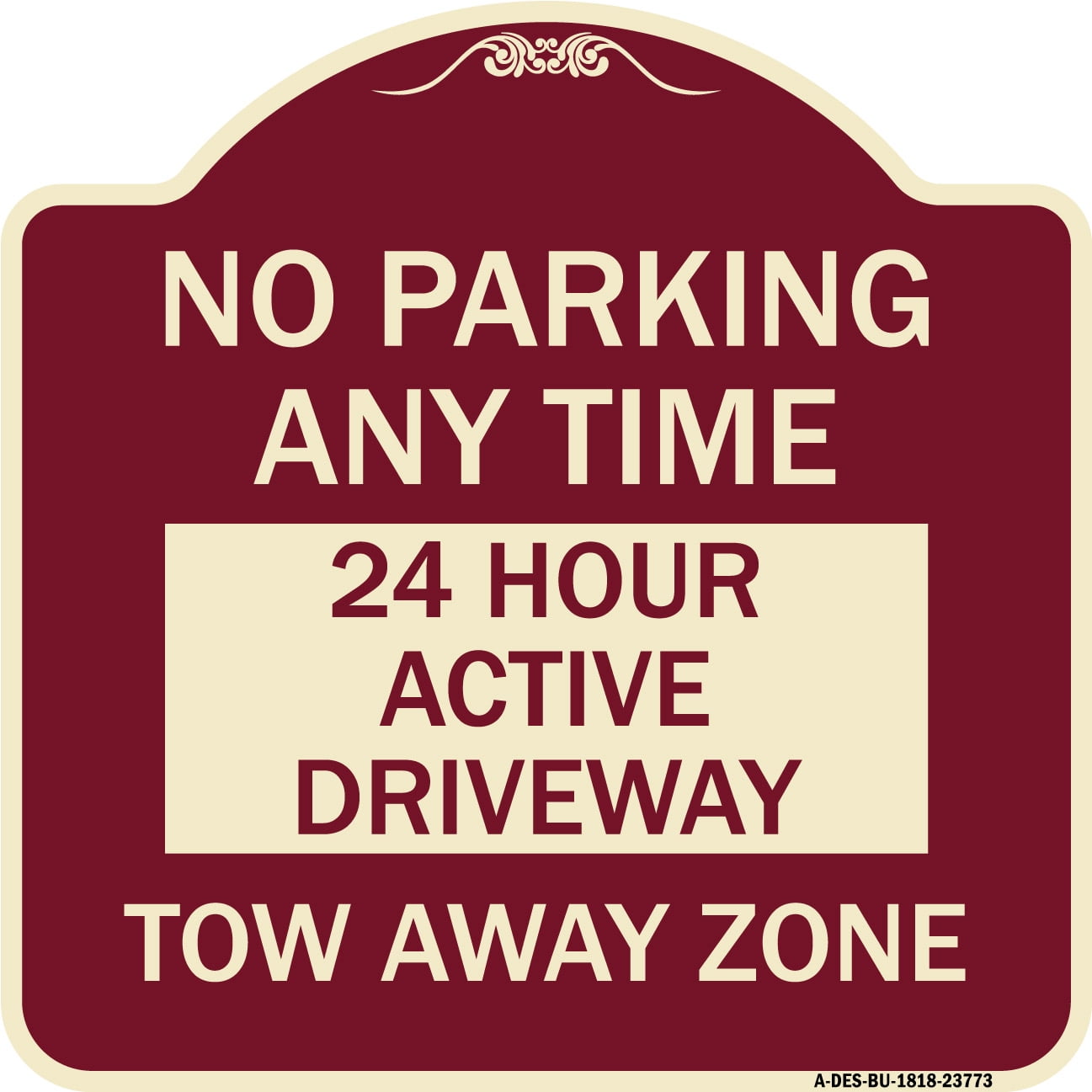 SignMission Designer Series Sign - No Parking Anytime 24 Hour Active ...