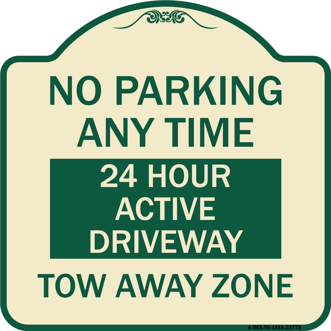 SignMission Designer Series Sign - No Parking Anytime 24 Hour Active ...
