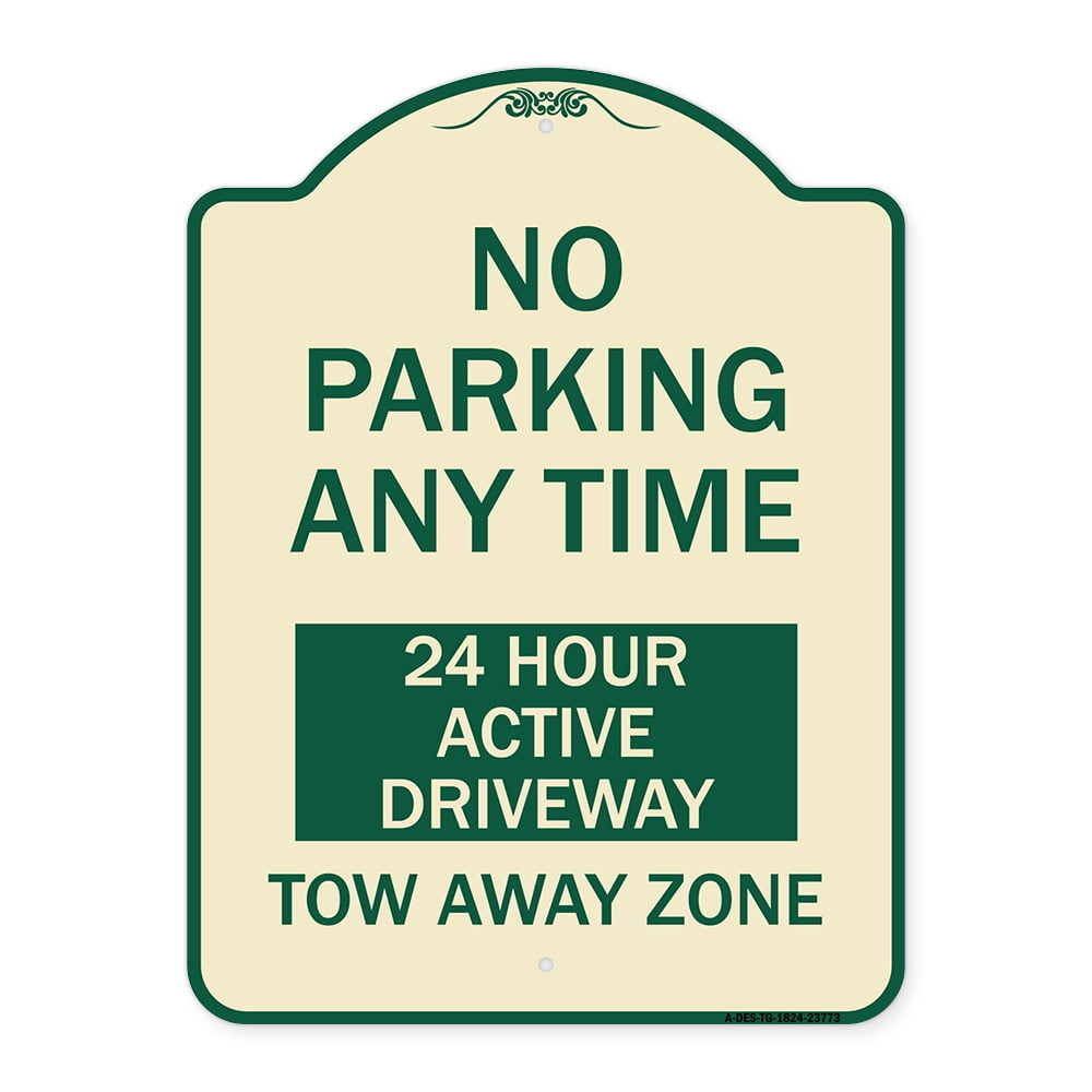 SignMission Designer Series Sign - No Parking Anytime 24 Hour Active ...