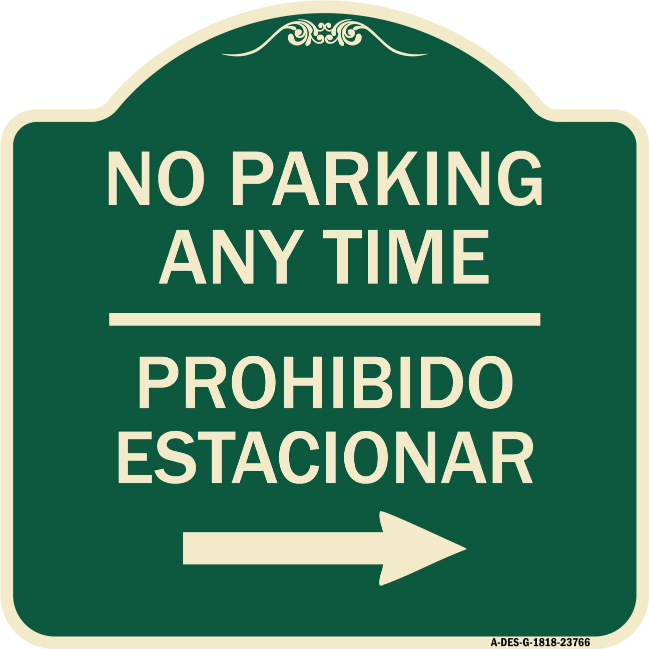 SignMission Designer Series Sign - No Parking Anytime Prohibido ...