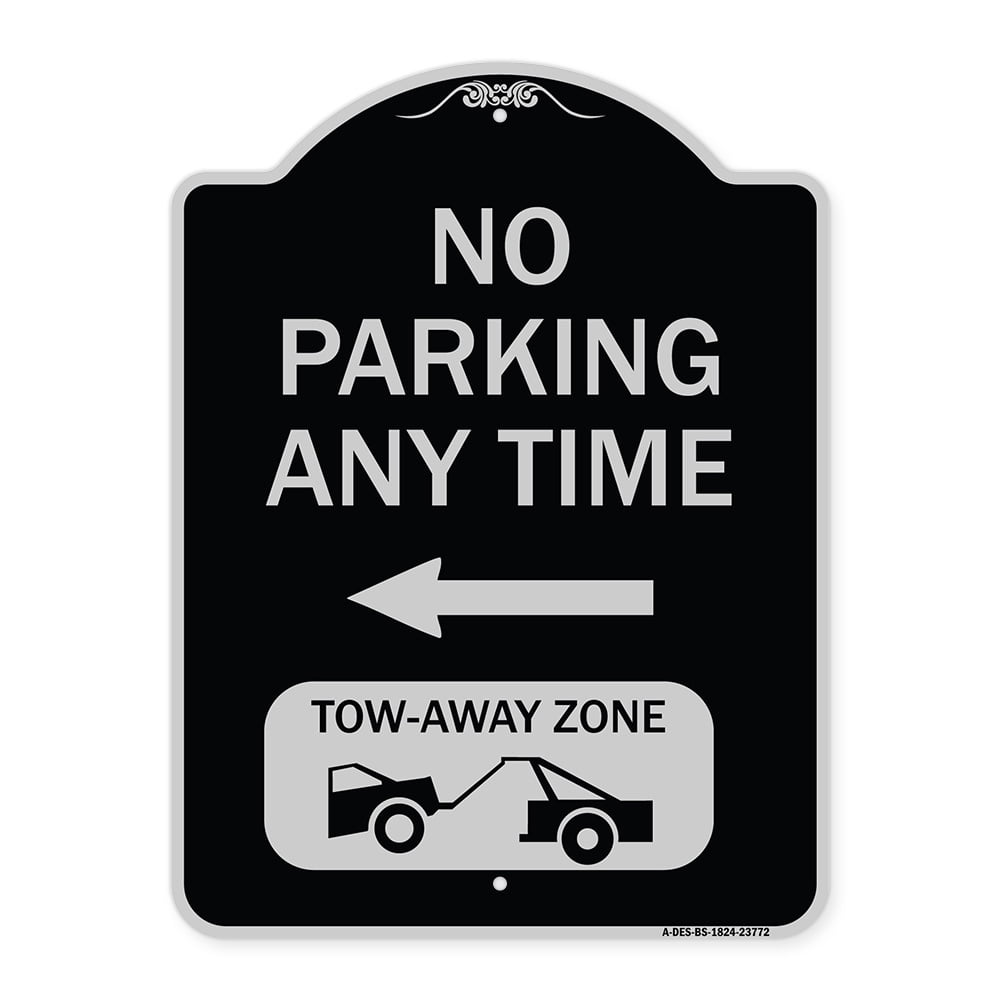 SignMission Designer Series Sign - No Parking Anytime Tow-Away Zone ...