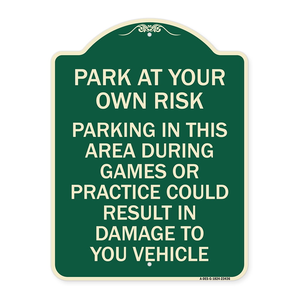 SignMission Designer Series Sign - Parking in This Area During Games or ...