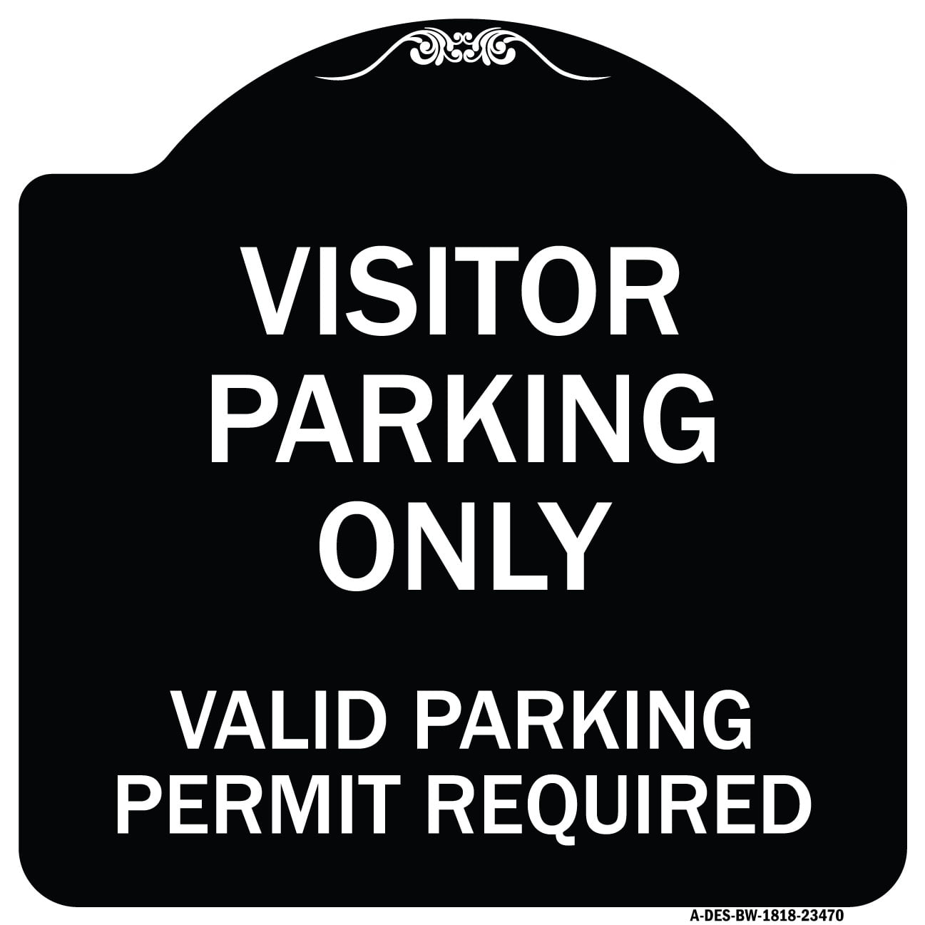 SignMission Designer Series Sign - Parking Area Sign Visitors Parking ...