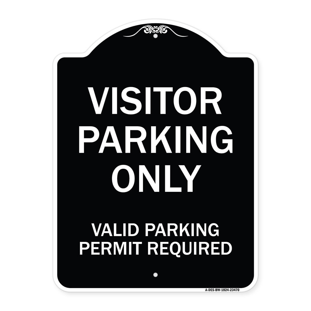 SignMission Designer Series Sign - Parking Area Sign Visitors Parking ...