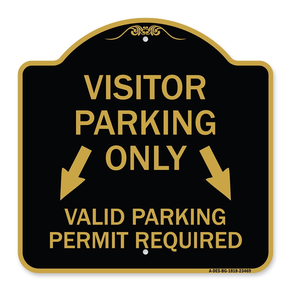 SignMission Designer Series Sign - Parking Area Sign Visitors Parking ...