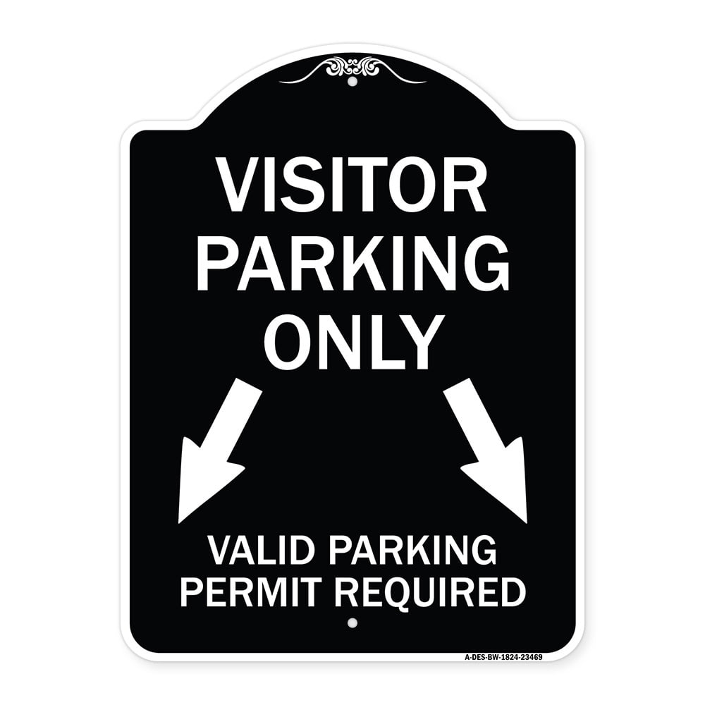 SignMission Designer Series Sign - Parking Area Sign Visitors Parking ...