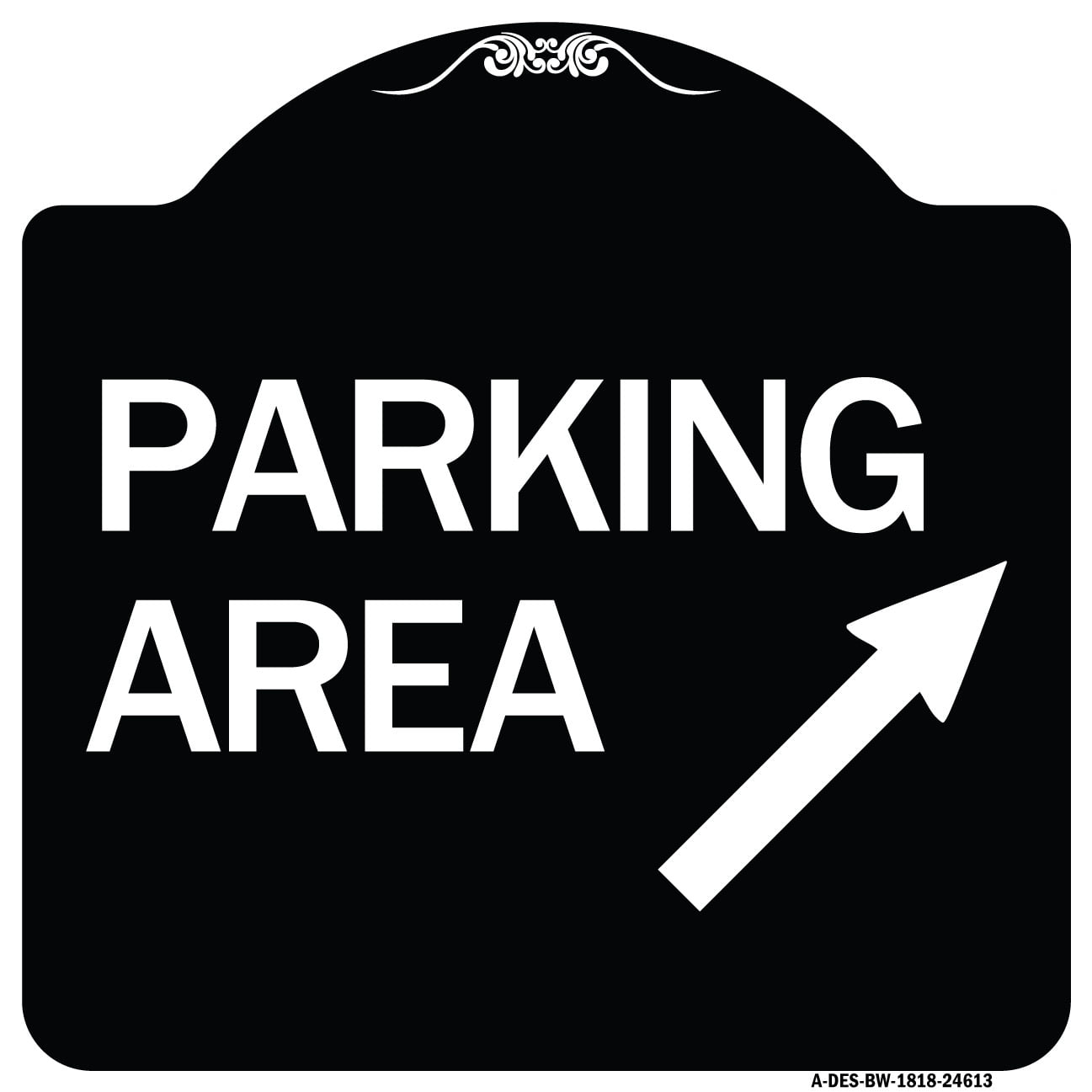 SignMission Designer Series Sign - Parking Area (Up Right Arrow Symbol ...