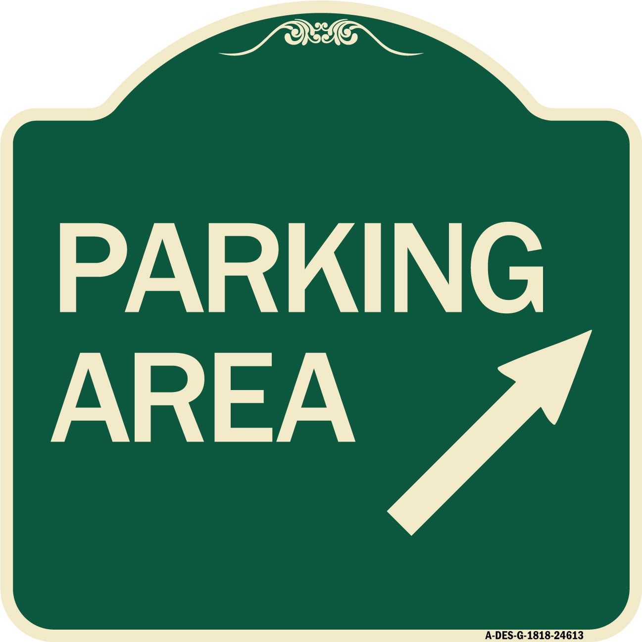 SignMission Designer Series Sign - Parking Area (Up Right Arrow Symbol ...