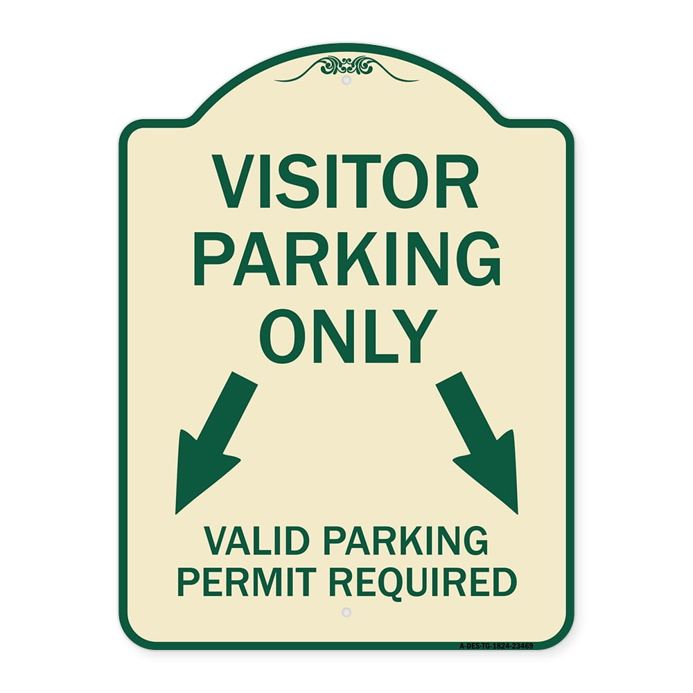 SignMission Designer Series Sign - Parking Area Sign Visitors Parking ...
