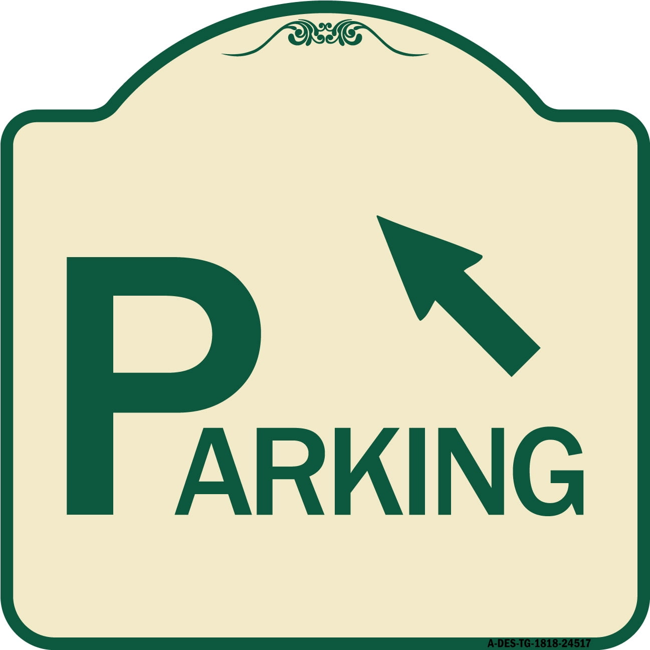 SignMission Designer Series Sign - Parking with Arrow Pointing to Top ...