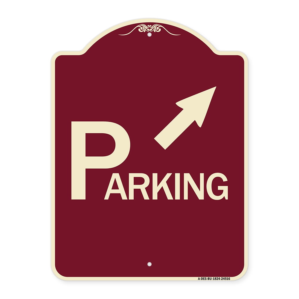 SignMission Designer Series Sign - Parking with Arrow Pointing to Top ...