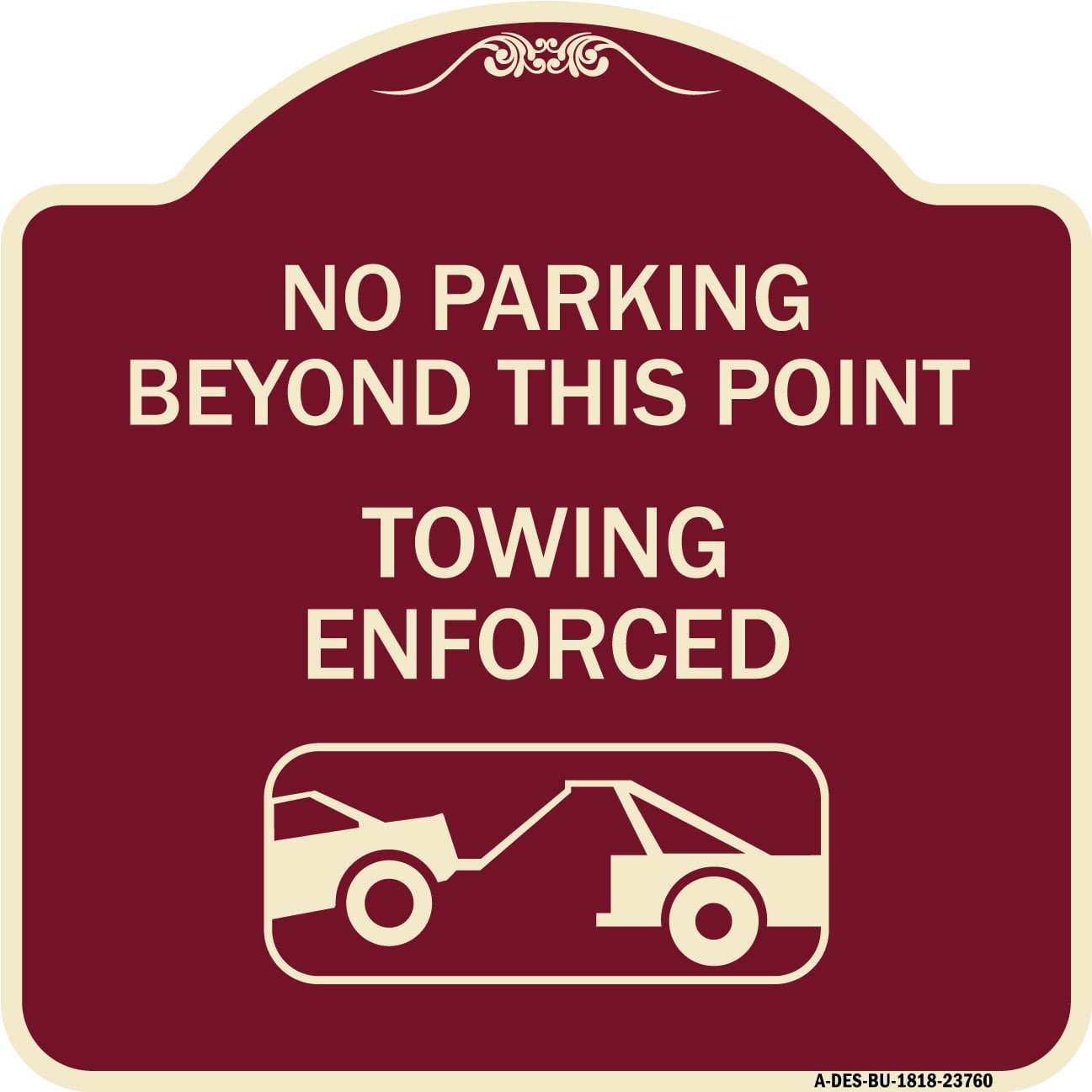 SignMission Designer Series Sign - No Parking Beyond This Point Towing ...