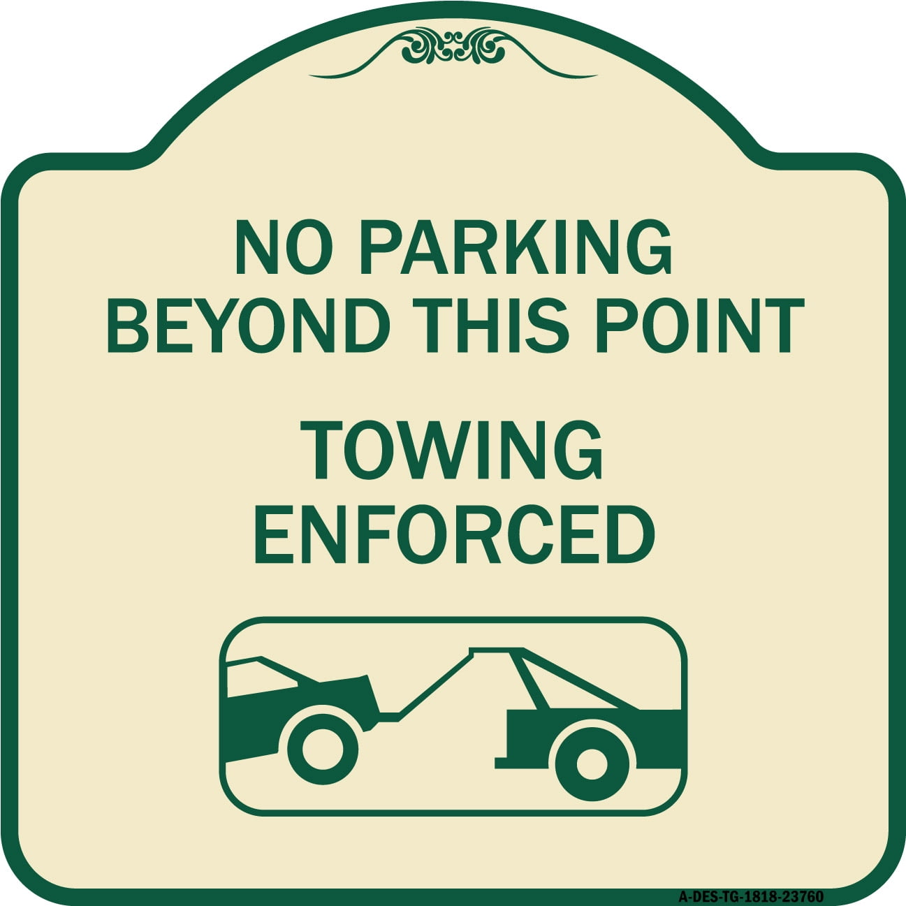 SignMission Designer Series Sign - No Parking Beyond This Point Towing ...