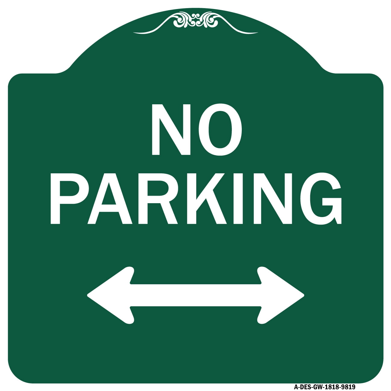 SignMission Designer Series Sign - No Parking With Bidirectional Arrow ...