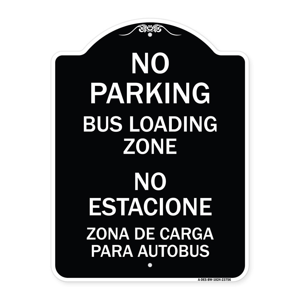 SignMission Designer Series Sign - No Parking Bus Loading Zone No ...