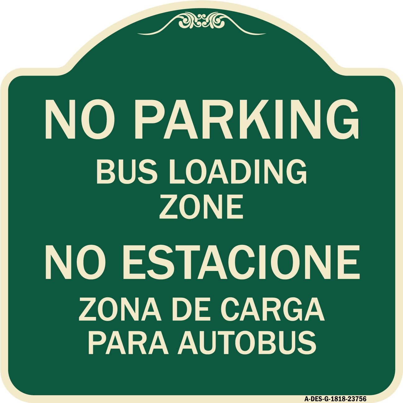 SignMission Designer Series Sign - No Parking Bus Loading Zone No ...