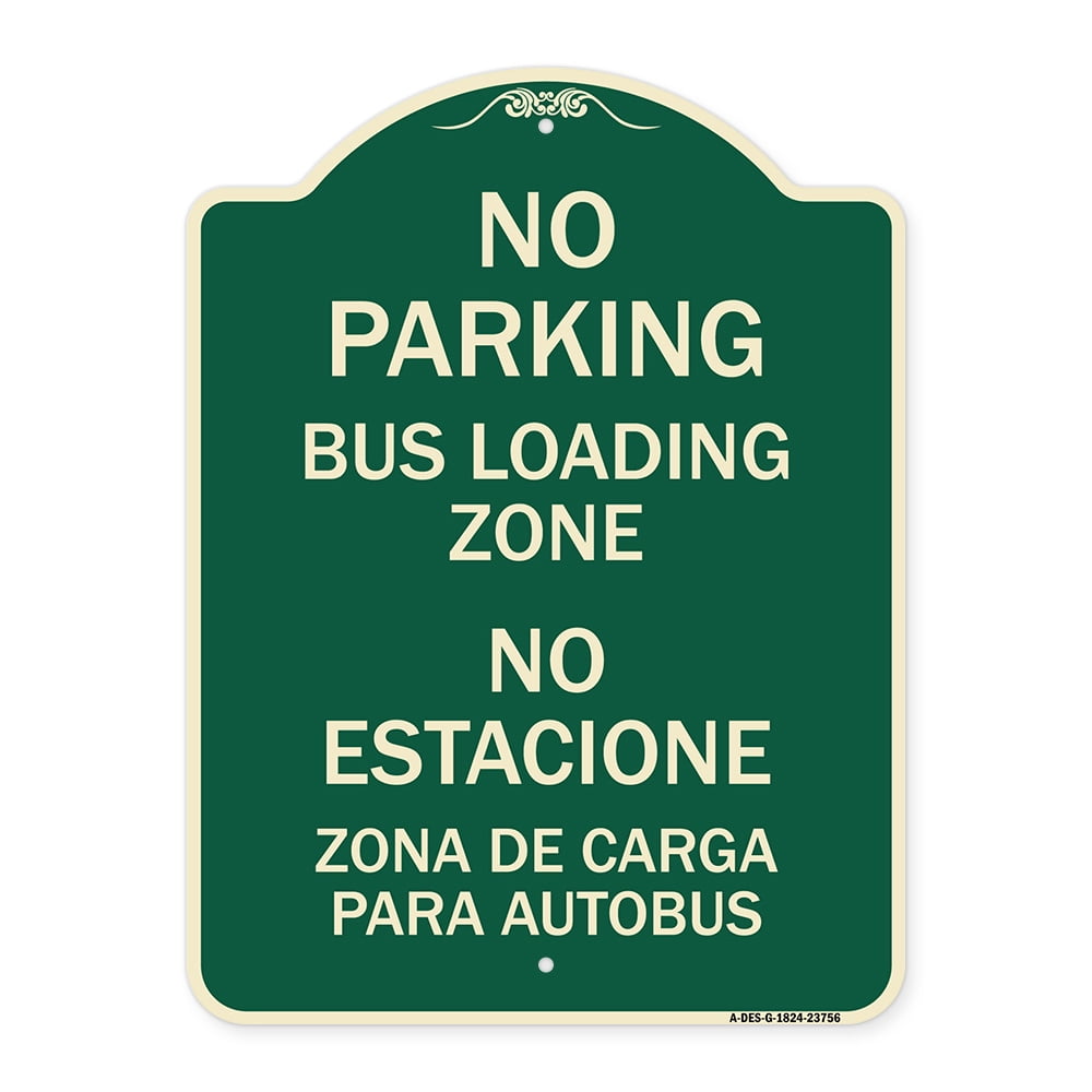 SignMission Designer Series Sign - No Parking Bus Loading Zone No ...