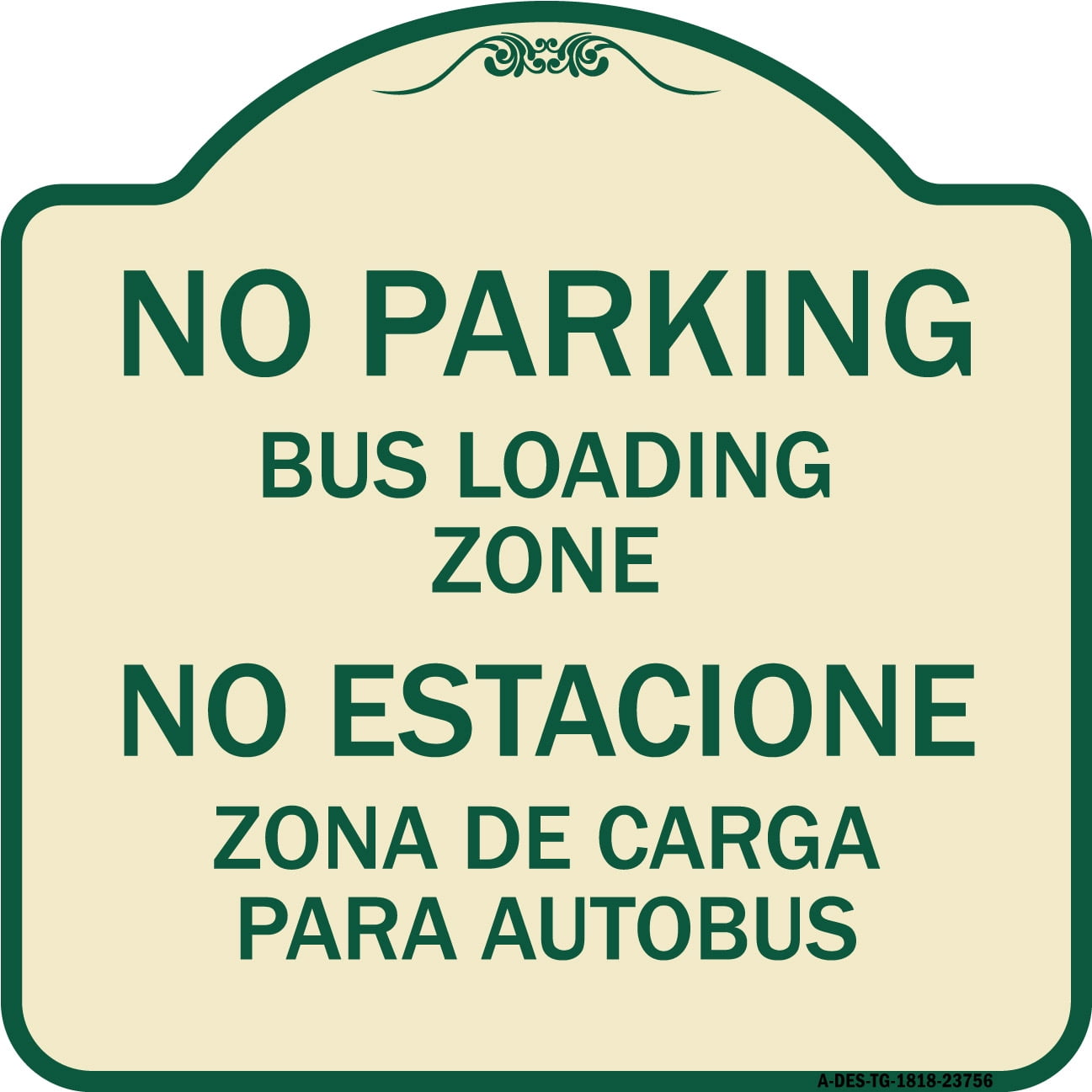 SignMission Designer Series Sign - No Parking Bus Loading Zone No ...
