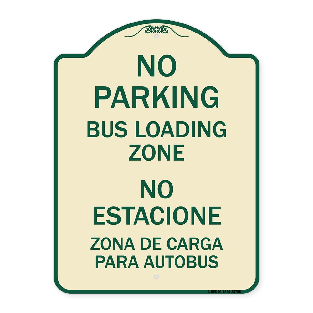 SignMission Designer Series Sign - No Parking Bus Loading Zone No ...