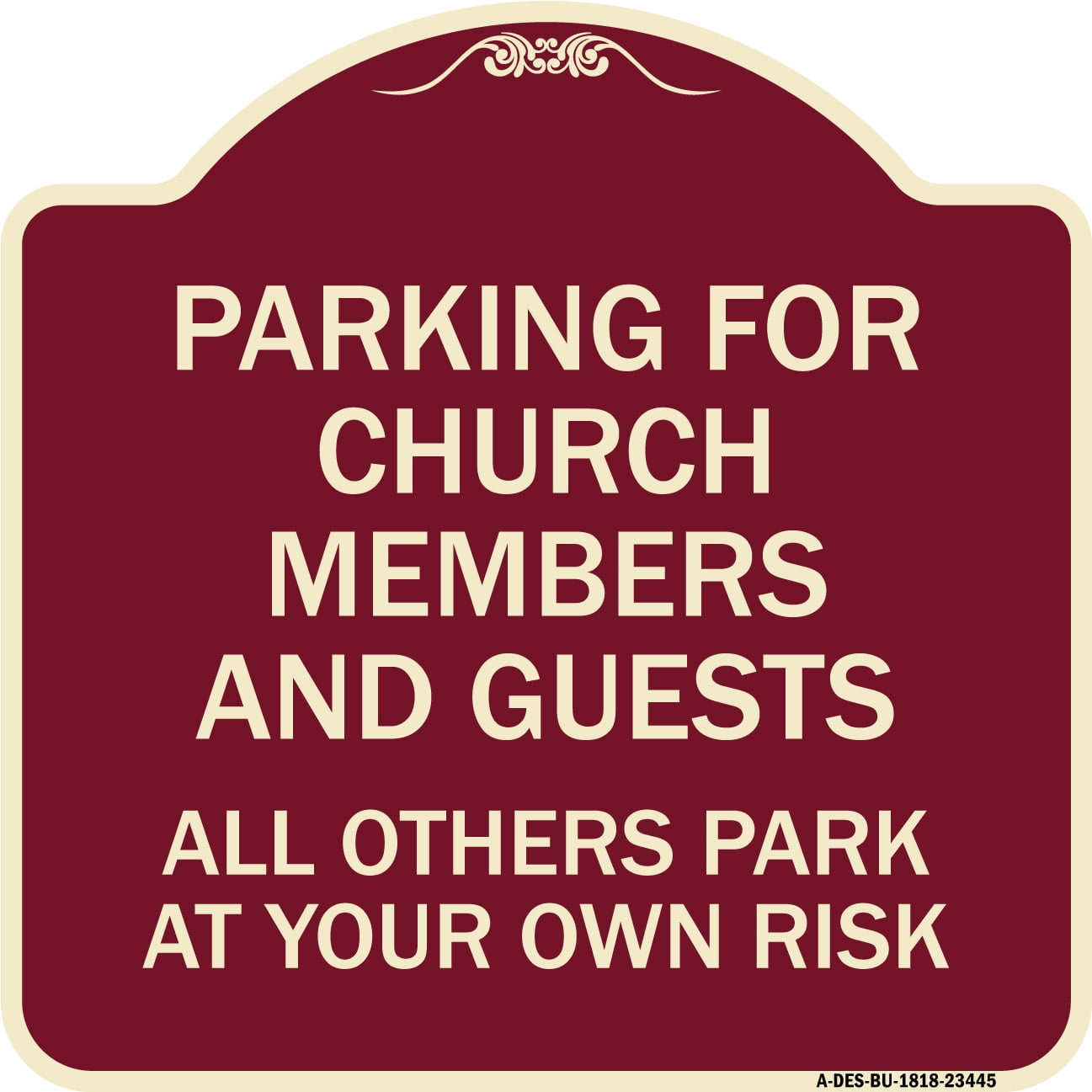 SignMission Designer Series Sign - Parking for Church Members and ...