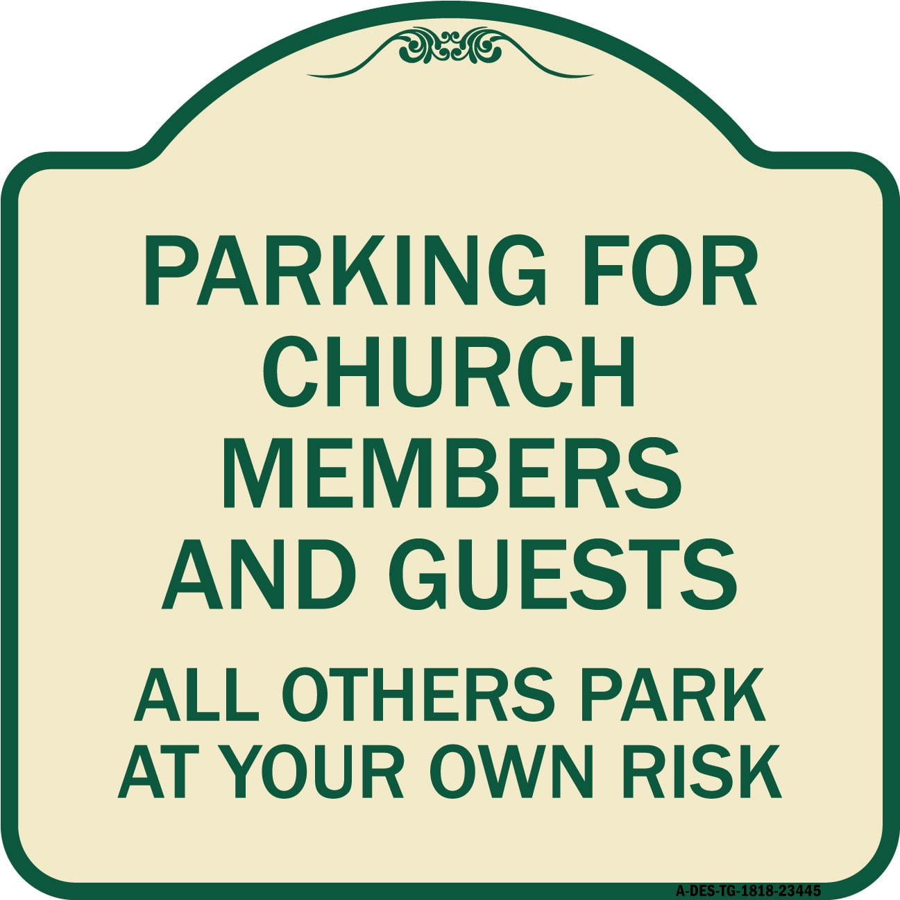 SignMission Designer Series Sign - Parking for Church Members and ...