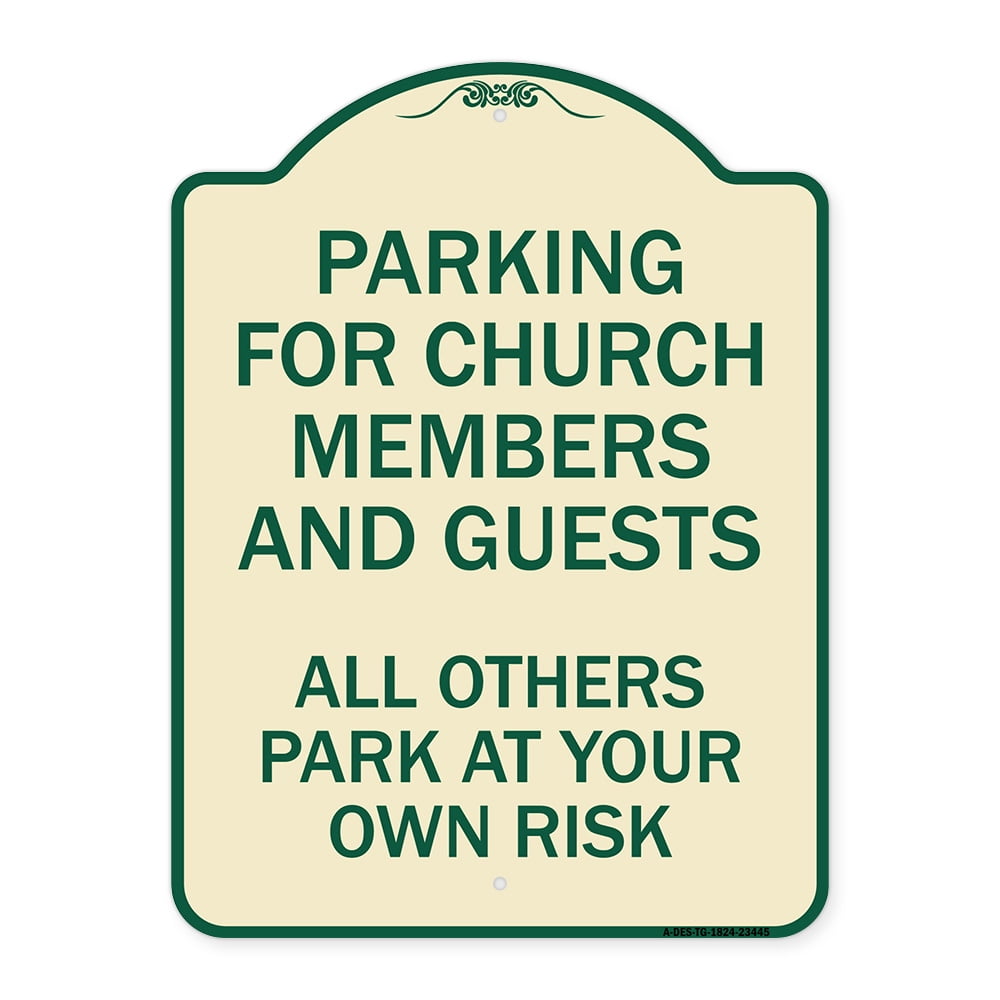 SignMission Designer Series Sign - Parking for Church Members and ...