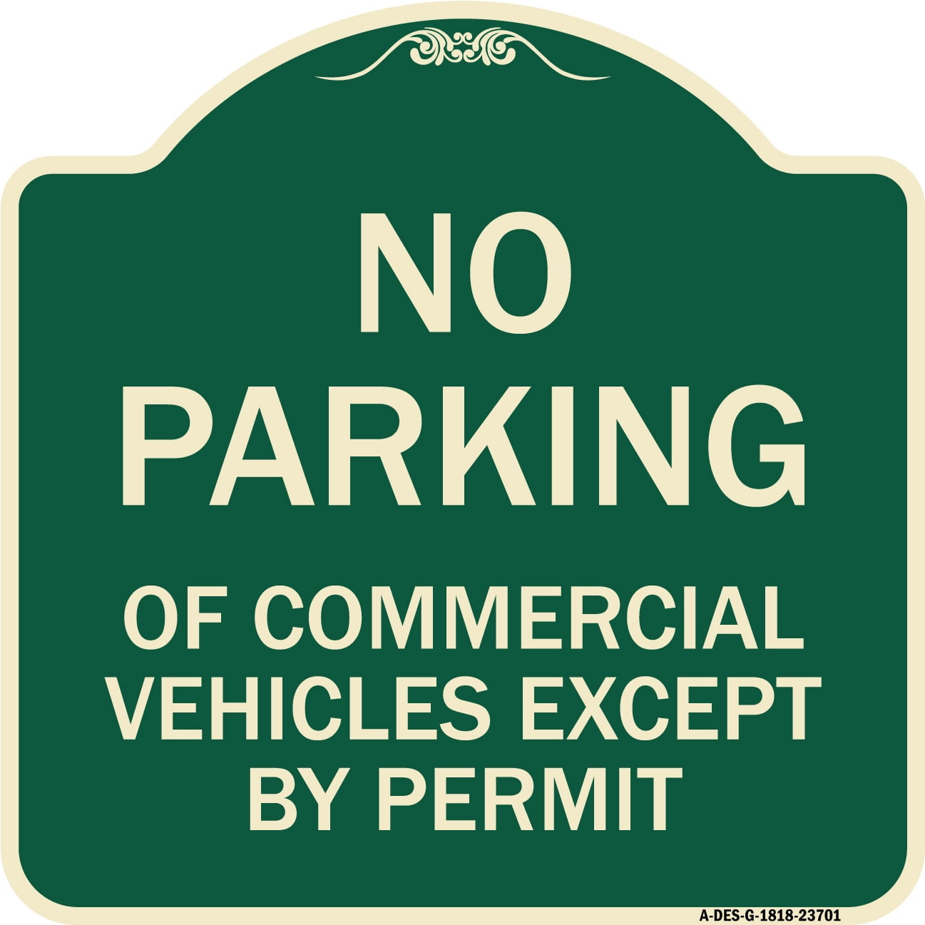 SignMission Designer Series Sign - No Parking of Commercial Vehicles ...