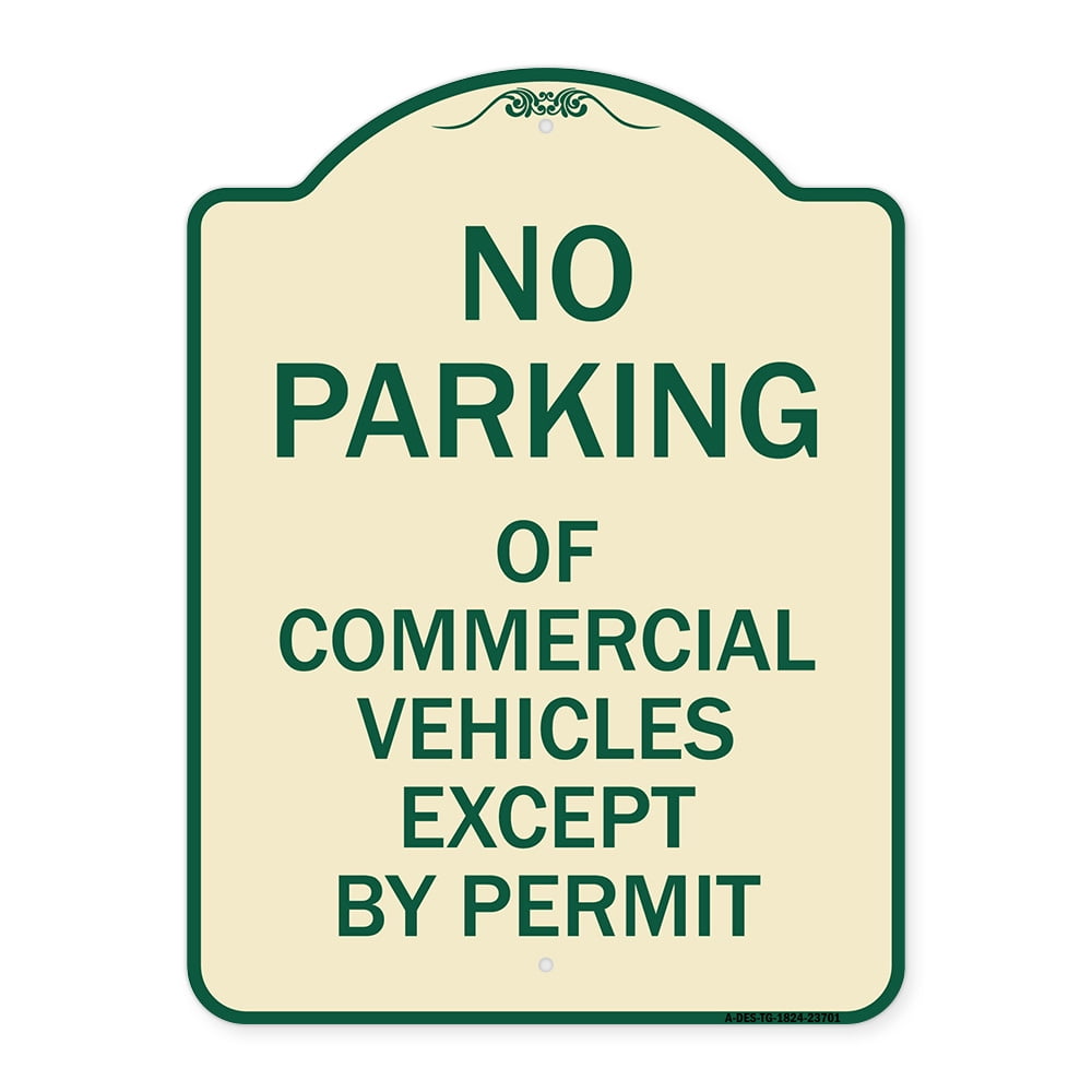 SignMission Designer Series Sign - No Parking of Commercial Vehicles ...