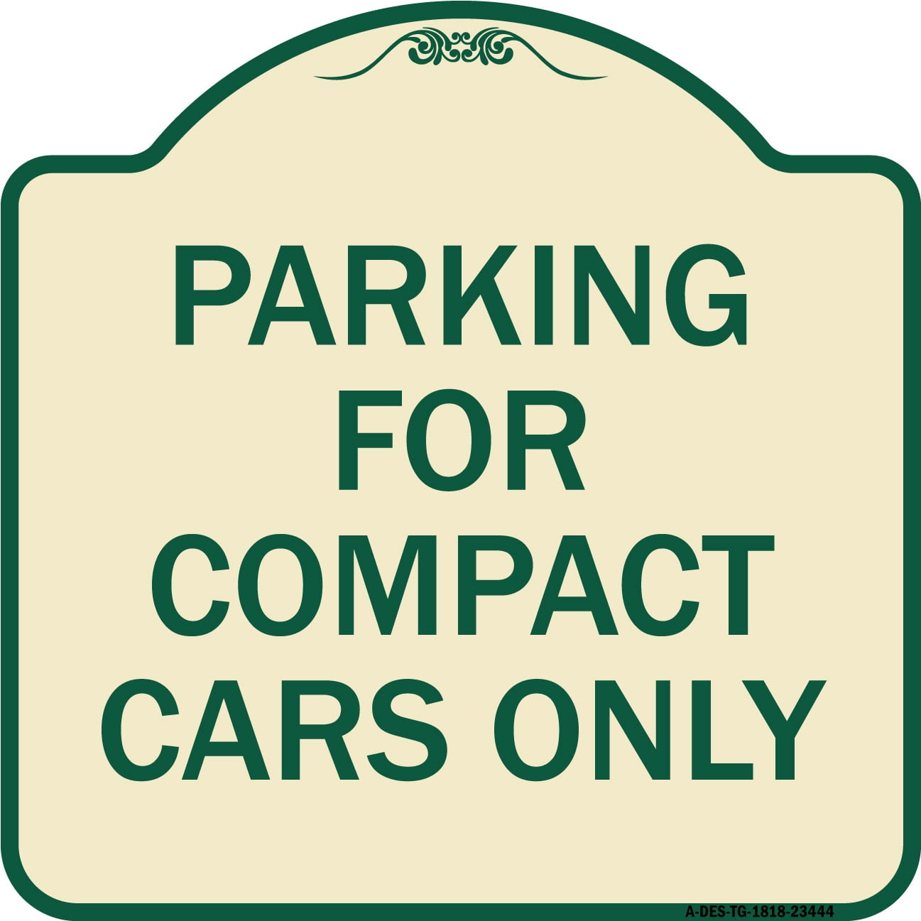 SignMission Designer Series Sign - Parking for Compact Cars Only | Tan ...